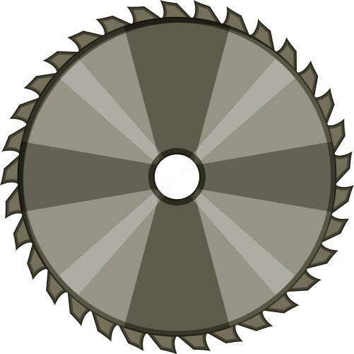 Thickness circular saw blade cartoon Royalty Free Vector