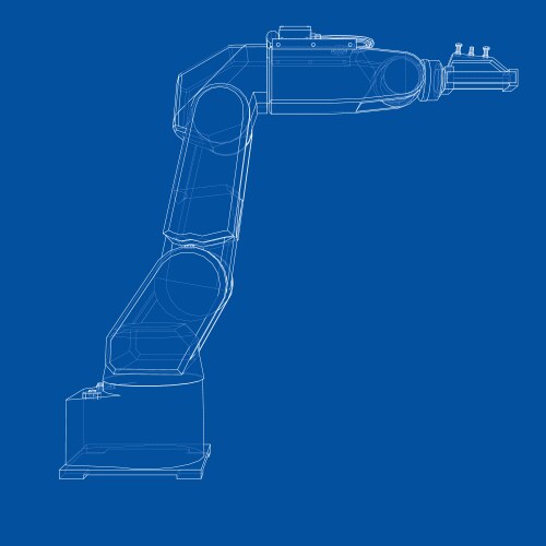 Robot arm low poly manipulator part construct Vector Image