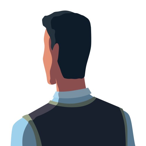 Man avatar back view press conference reporter Vector Image
