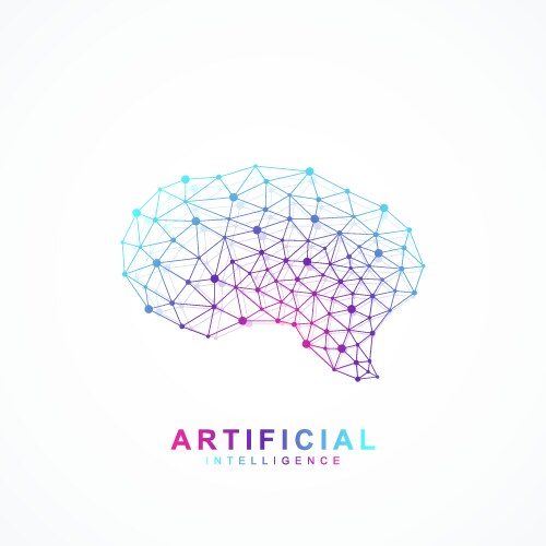 Artificial intelligence and machine learning logo Vector Image