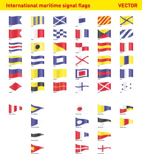 International maritime signal flags sea alphabet Vector Image