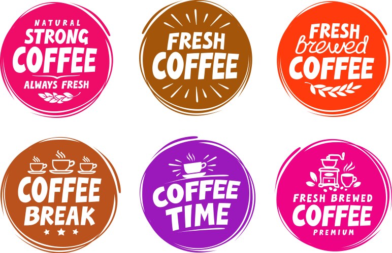 Fresh coffee logo design template grinder Vector Image