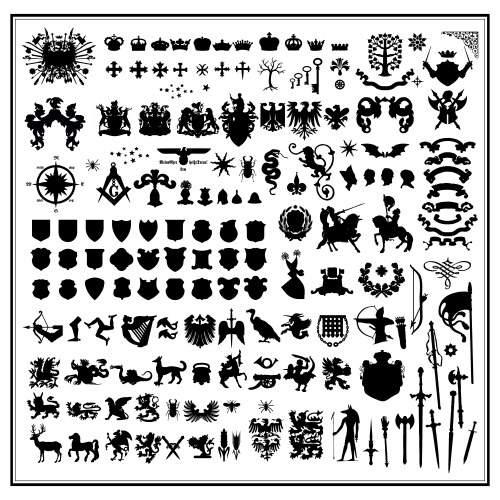 Heraldic elements collection Royalty Free Vector Image