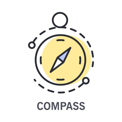 Compass logo icon north arrow orienteering Vector Image