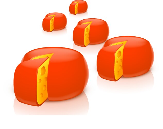 Packaged cheese head icon outline Royalty Free Vector Image