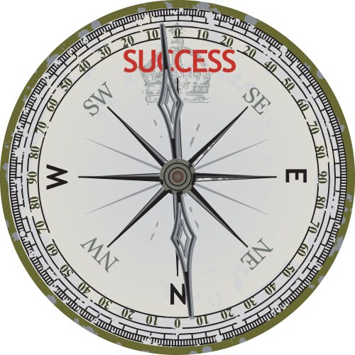 Travel background with a wind rose and old map Vector Image