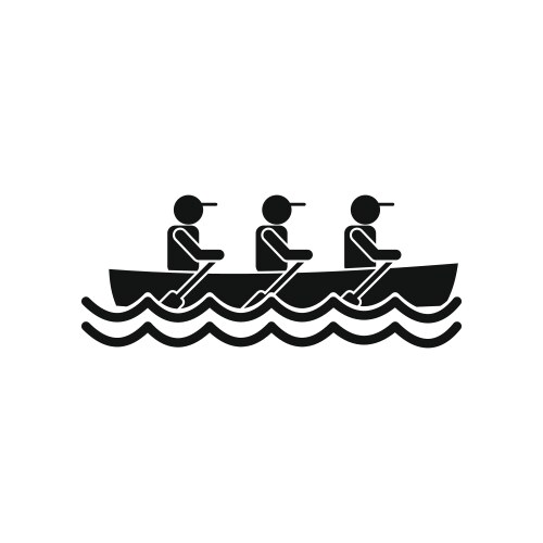Team rowing Royalty Free Vector Image - VectorStock