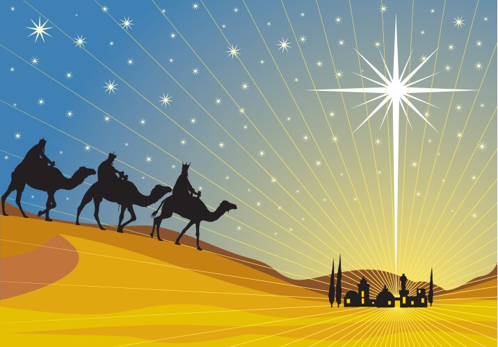 Star of Bethlehem Christmas Scene – Royalty-Free Vector | VectorStock