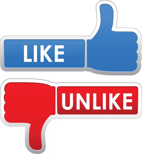 Like unlike sign Royalty Free Vector Image - VectorStock