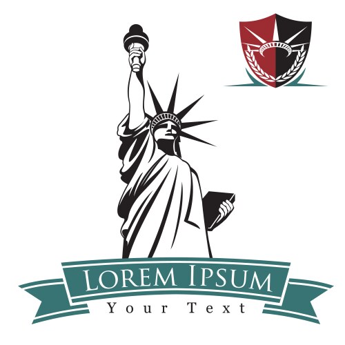 Statue of liberty nyc usa map and symbol Vector Image