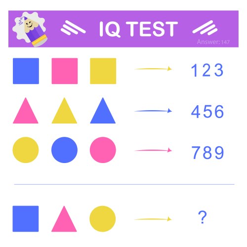 Intelligence puzzle iq test Royalty Free Vector Image