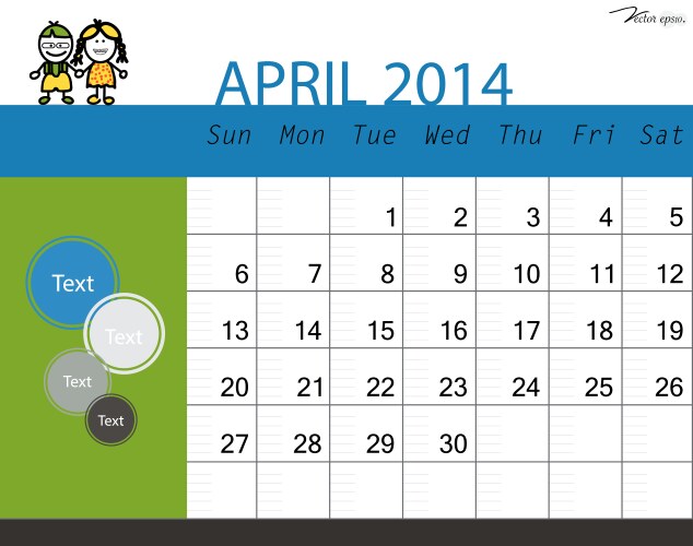 Month April Cartoon Vector Images (over 1,100)