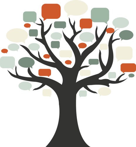 Green single speech bubble tree Royalty Free Vector Image