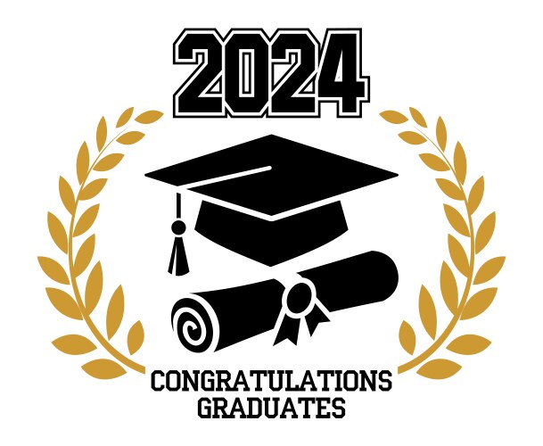 2024 graduate class logo Royalty Free Vector Image