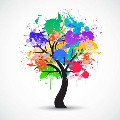 Colorful tree background Royalty Free Vector Image