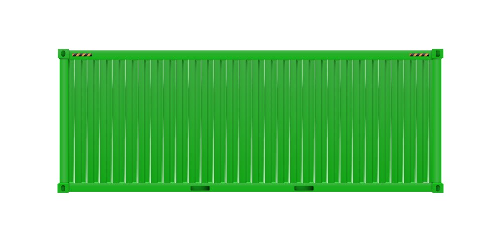 Green shipping cargo container twenty and forty Vector Image