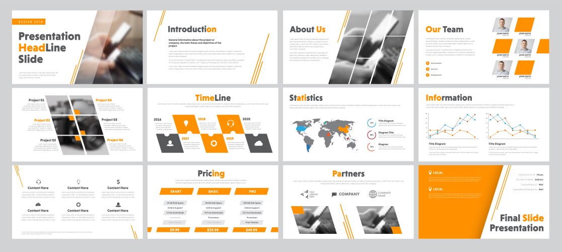 Template of white slides for presentations Vector Image