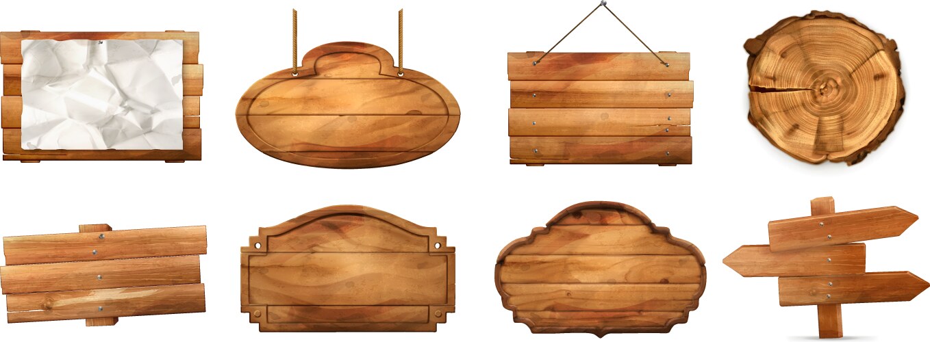 Wooden sign Royalty Free Vector Image - VectorStock