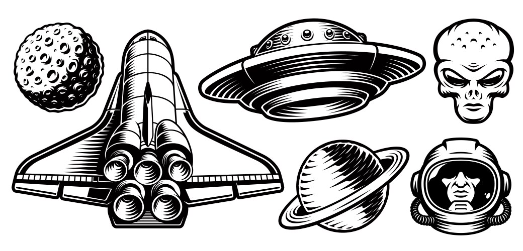 Alien Black and White Vector Images (over 39,000)