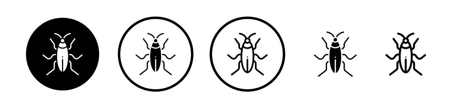 Cockroach icon set on white background Royalty Free Vector