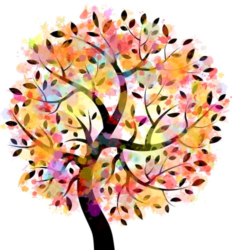 Set of colorful season tree icons Royalty Free Vector Image