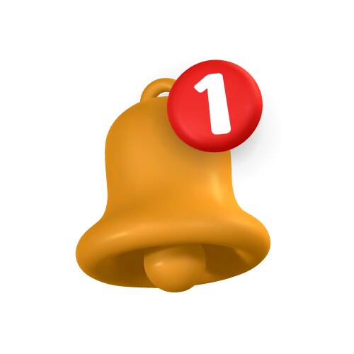 3d realistic notification red plastic bells icons Vector Image