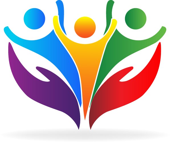 Optimistic people logo Royalty Free Vector Image