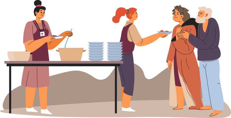 Feeding The Homeless Illustration