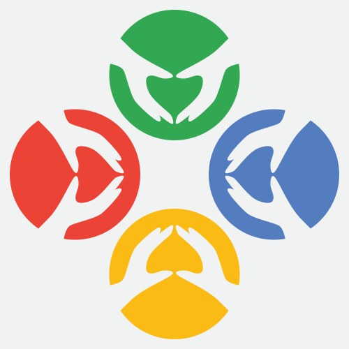 Hand drawn community logo Royalty Free Vector Image