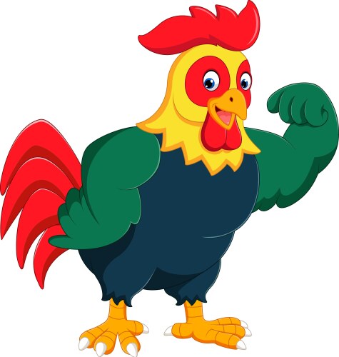 Cheerful Rooster Cartoon – Royalty-Free Vector | VectorStock