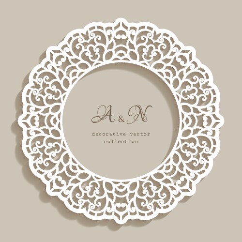 Lace Circle Frame - Cutout Border Royalty Free Vector Image