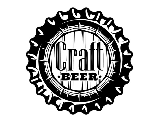 Vintage monochrome lager beer label Royalty Free Vector