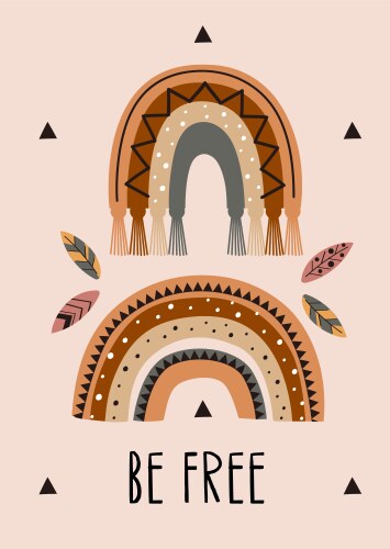 Poster with tribal panda and tent Royalty Free Vector Image