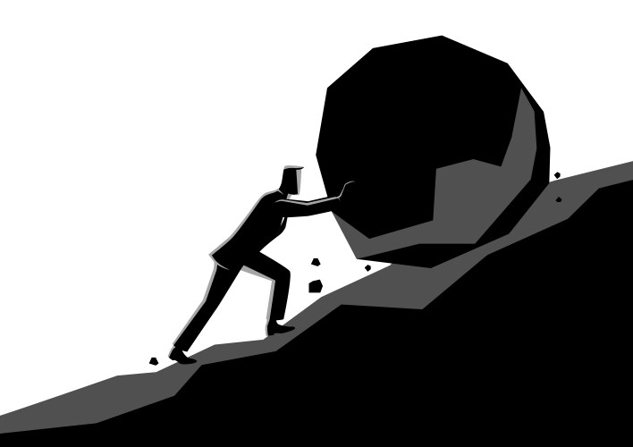 Pushing Rock Uphill Vector Images (over 110)