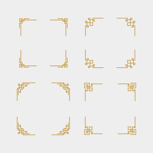 Chinese frame corner set Royalty Free Vector Image