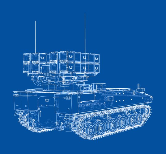 Multiple launch rocket system grad image Vector Image