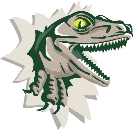 Raptor Breaking Through Concrete – Royalty-Free Vector | VectorStock