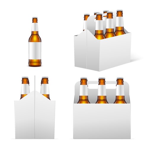 Beer in glassware vertical advertising template Vector Image