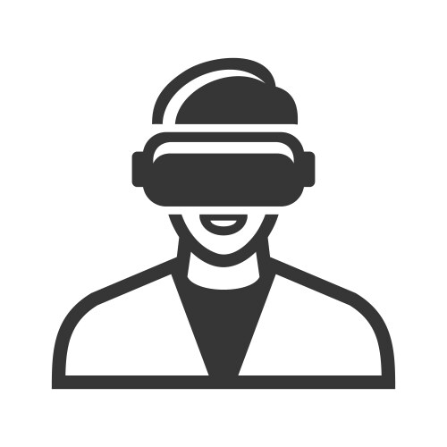 Vr headset icon 3d style virtual reality device Vector Image