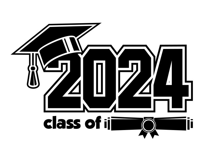 2024 graduate class logo Royalty Free Vector Image