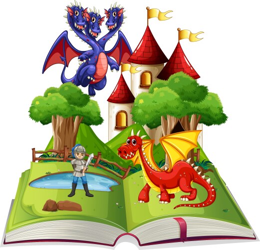 Dragon and book Royalty Free Vector Image - VectorStock