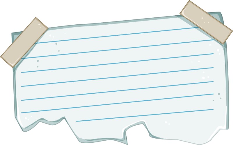 To pinned torn paper notes cartoon Royalty Free Vector Image