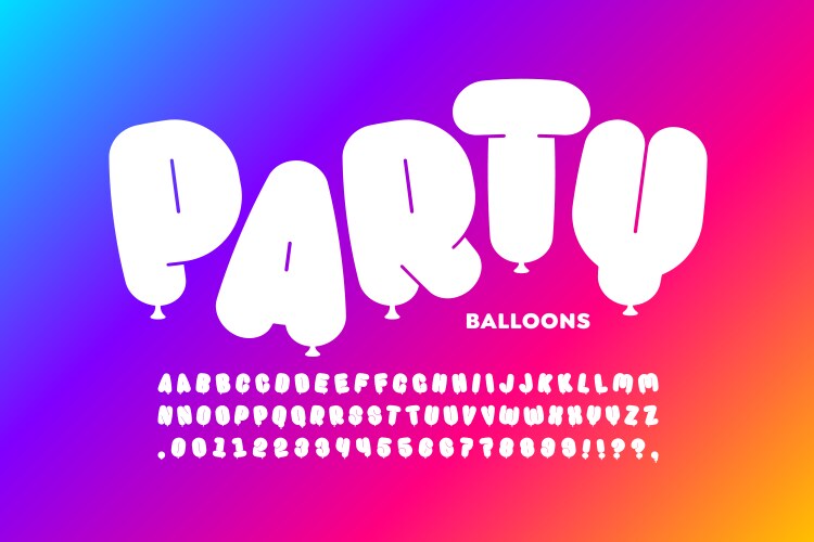 Balloon font design in pastel colors cute abc Vector Image