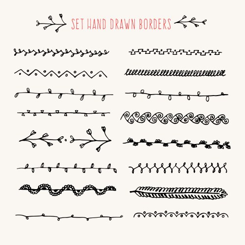 Old border designs set Royalty Free Vector Image