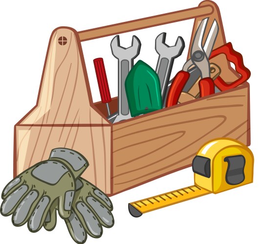 Wooden toolbox Royalty Free Vector Image - VectorStock