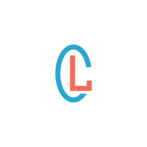 Alphabet initials logo lc cl c and l Royalty Free Vector