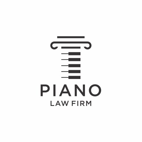 Piano store logo design Royalty Free Vector Image