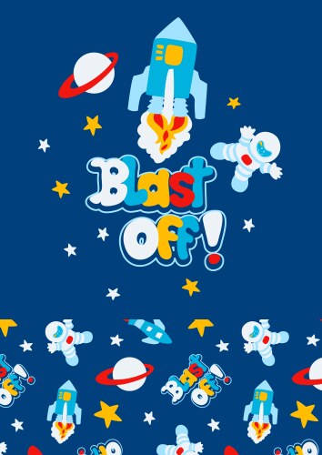 3 2 1 blast off rocket Royalty Free Vector Image