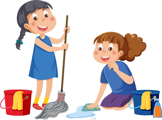 Kids Cleaning Up Clip Art
