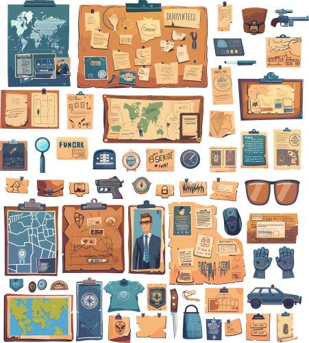 Detective Examining Crime Scene Clue Royalty Free Vector